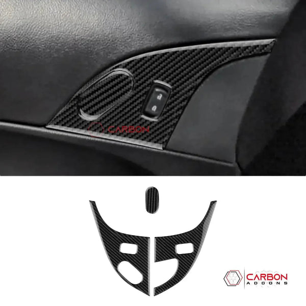 [3pcs Set] Real Carbon Fiber Door Lock Panel Switch Frame Overlay | C6 ...