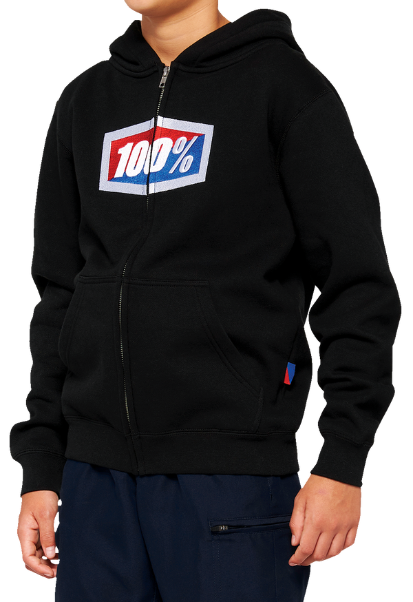 100% Youth Official Zip Hoodie - Black - Medium 20033-00001 – Martin ...