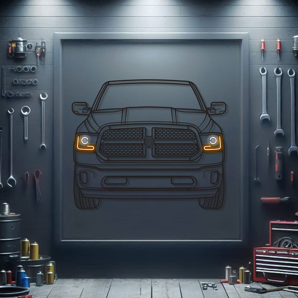 RAM 1500 RT Front View Metal Neon Car Wall Art - MTN0201 – Martin ...
