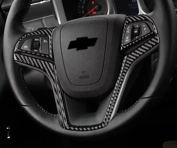 Carbon Fiber Steering Wheel Overlay for Chevrolet Camaro 2013-2015 ...