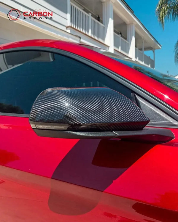 2024+ S650 Mustang Real Carbon Fiber Exterior Side View Mirror Cover ...